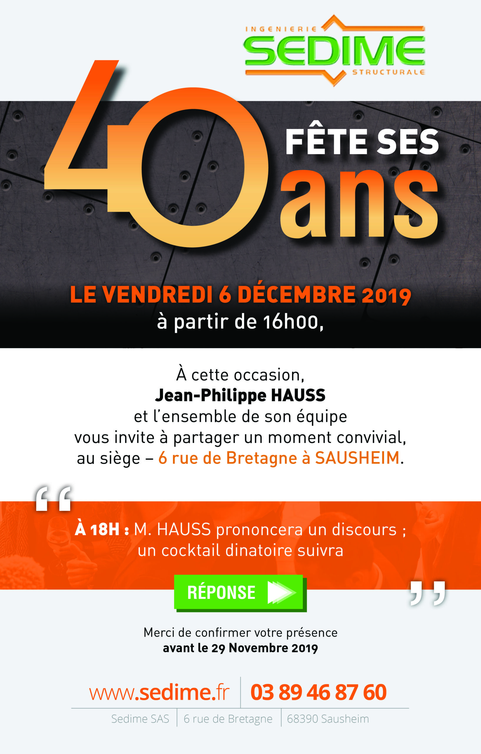 40 ans de savoir-faire pour vous. - SEDIME